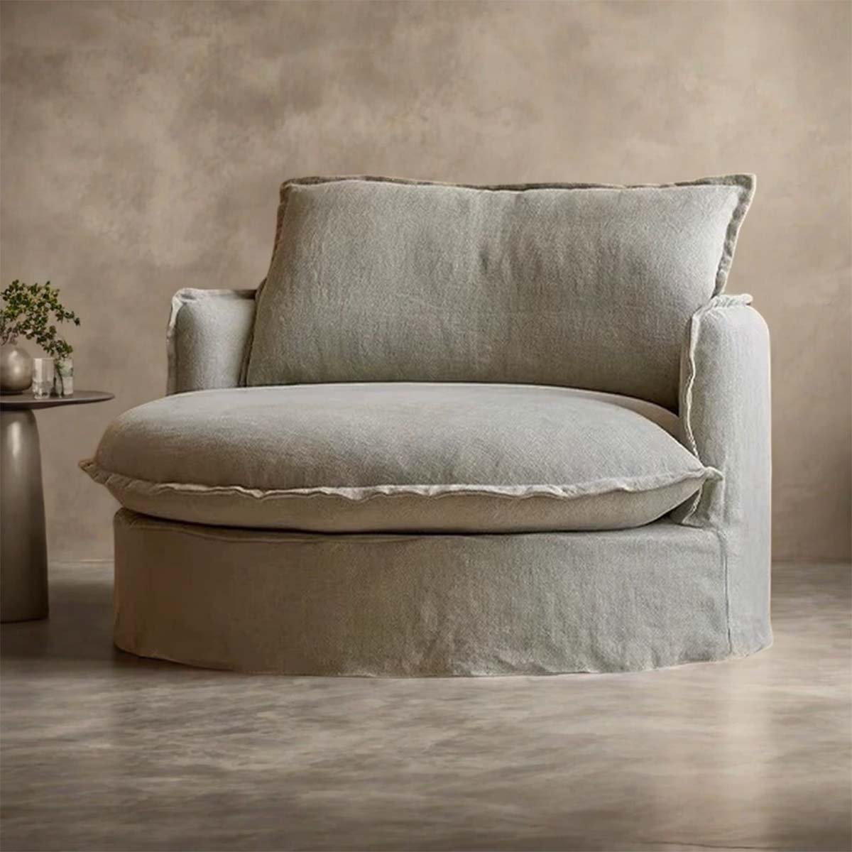 Latitude Run® Linen casual round single sofa - Wayfair Canada