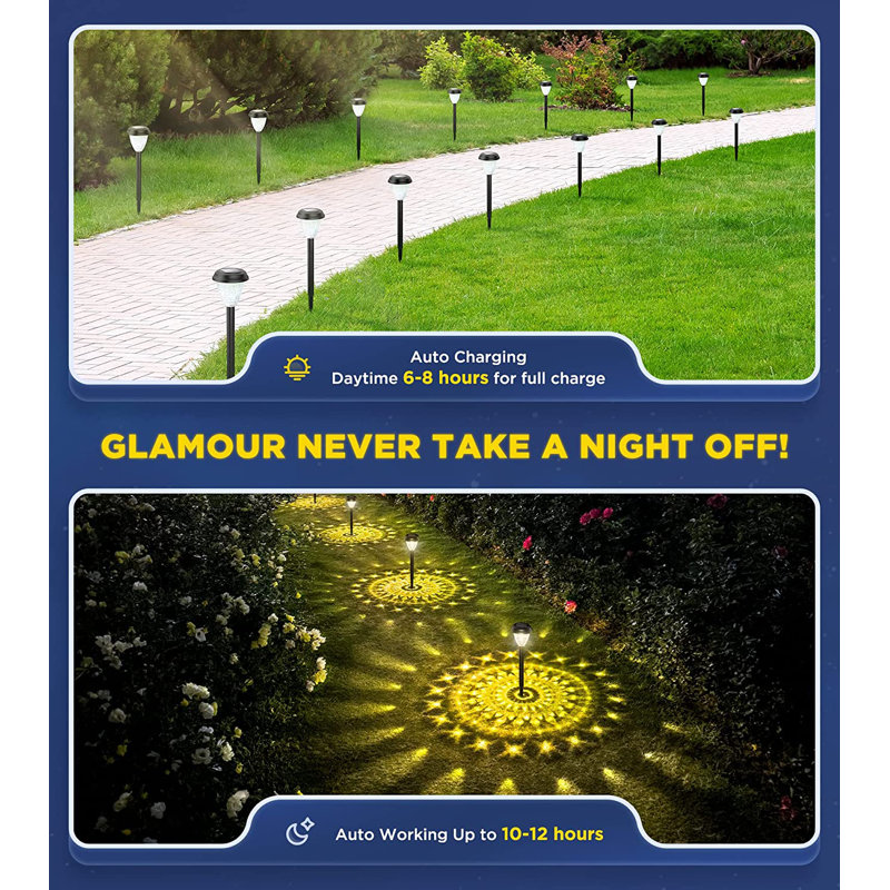 CG INTERNATIONAL TRADING Black Solar Powered Integrated LED Pathway ...