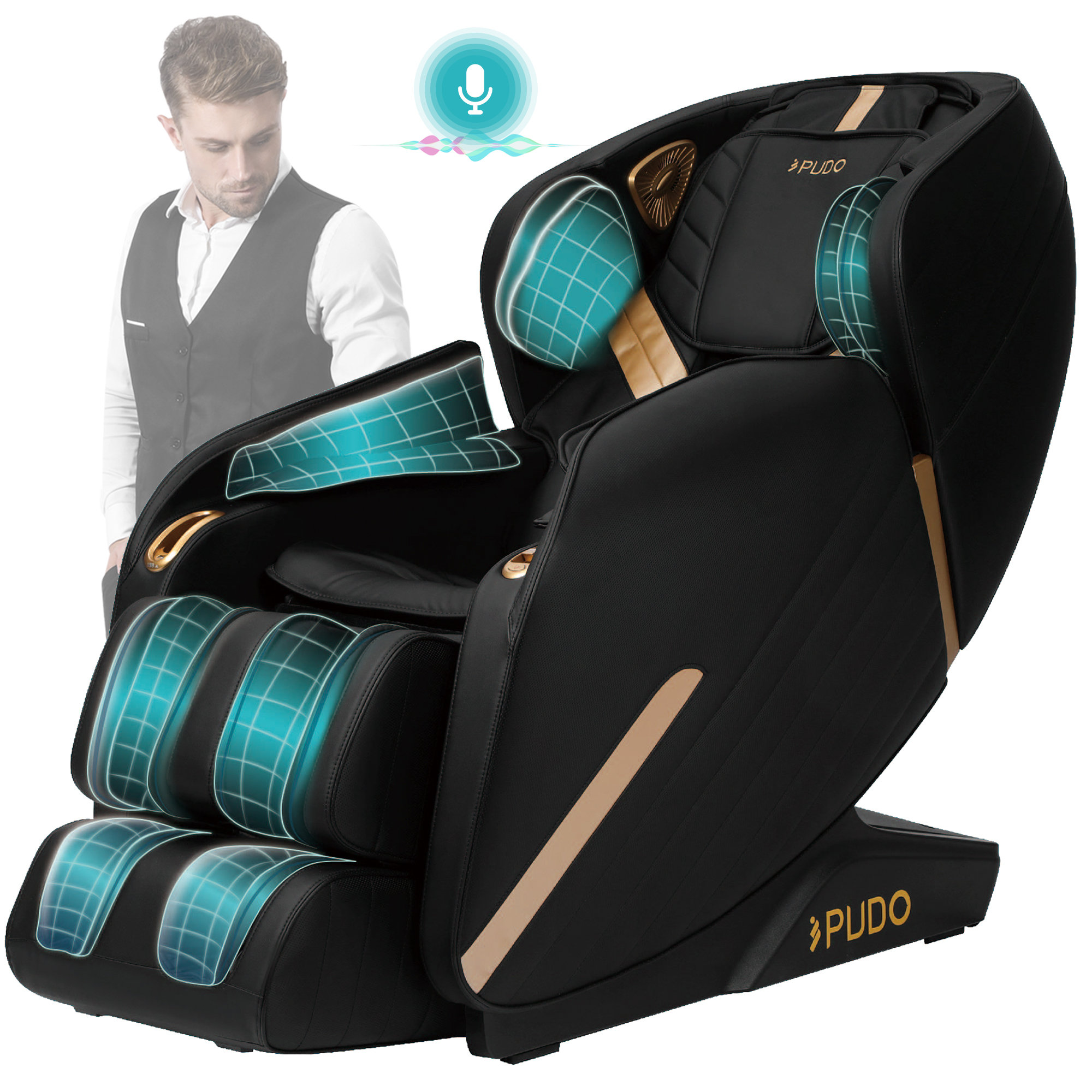 B-COOL Ai Zero Gravity Massage Chair Full Body 3D Heated Electric Sl Track | Wayfair