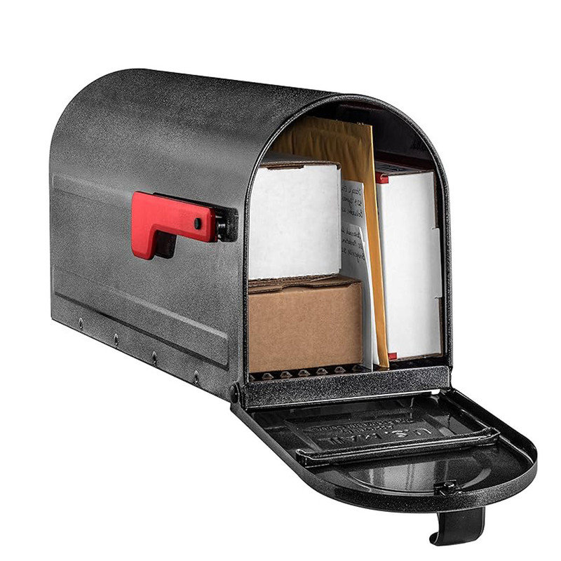 ZILNOX Classical Galvanized steel Post Mount Mailbox, Medium, Pewter ...