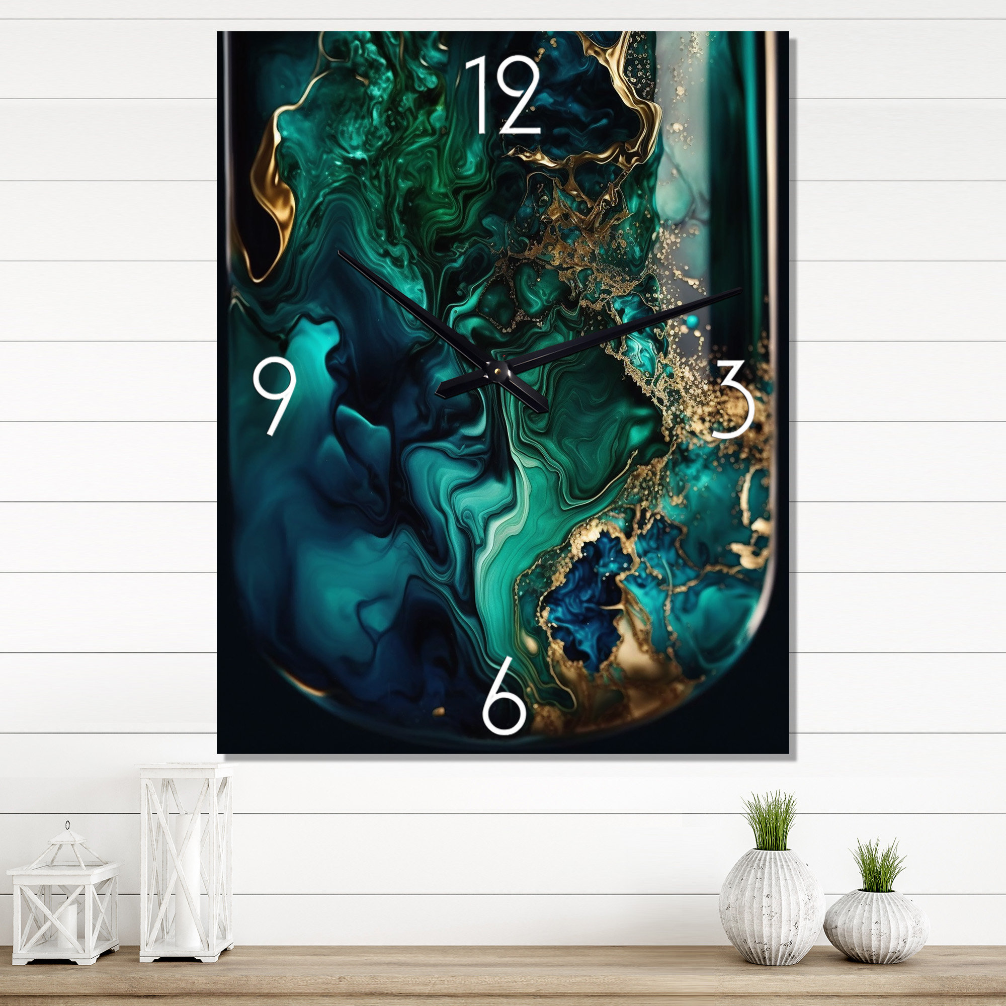 East Urban Home Inzel - Marble Abstract Wall Clock | Wayfair