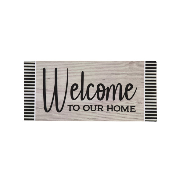 Arlmont & Co. Liann 22" x 10" Welcome Sassafras Outdoor Insert Door Mat ...