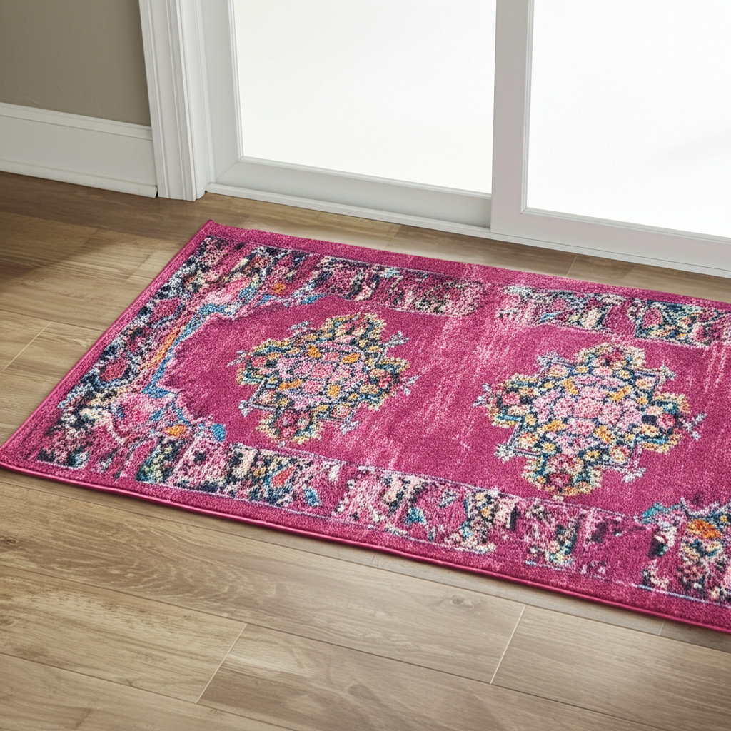 Astoria Grand Fuchsia Power Loom Rug | Wayfair