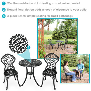 Ophelia & Co. Moravia 2 - Person Round Outdoor Dining Set & Reviews ...