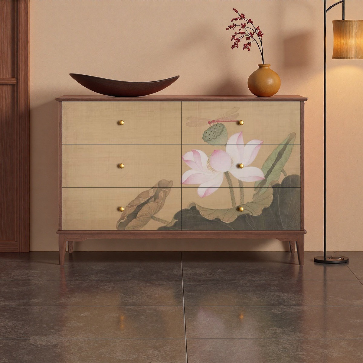HomeLuxea Lotus Design Wooden Drawer Cabinet for Living Room - Wayfair ...