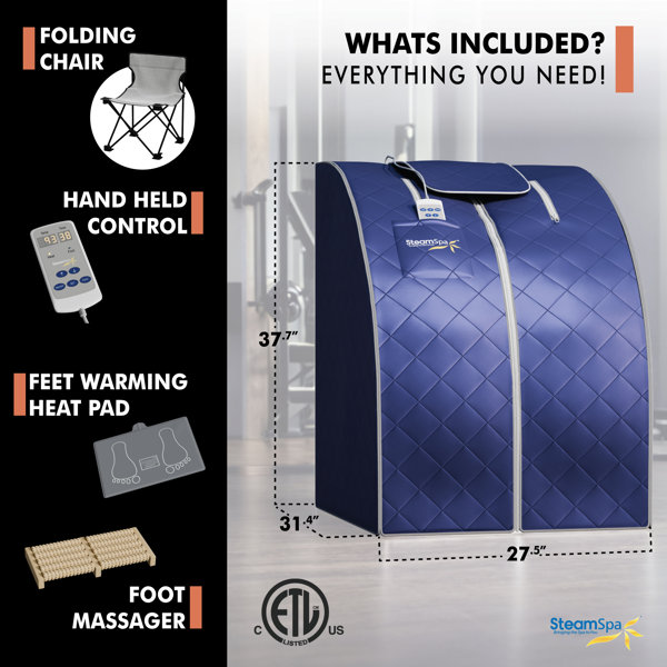 Steam Spa SteamSpa Portable 1-Person Home Sauna with Infrared Heating ...