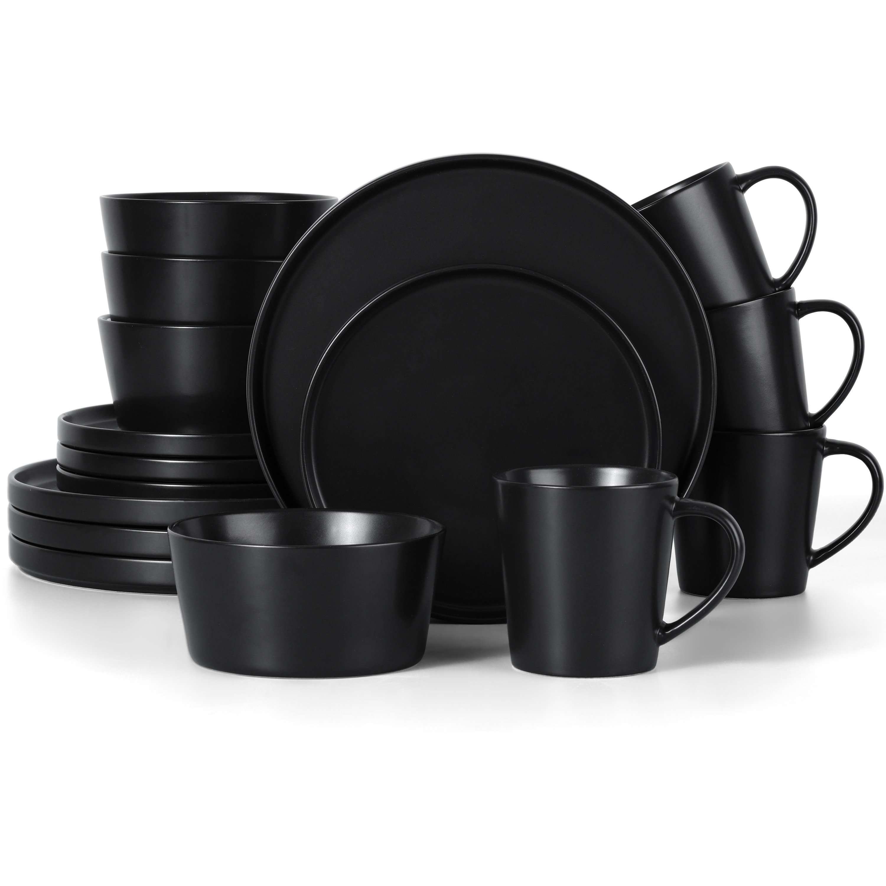 Wilmall Dinnerware Set, 16 Pieces Stoneware Plates and Bowls Sets ...