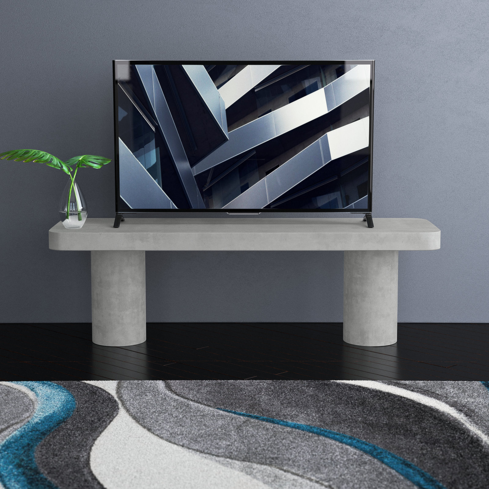 Wade Logan Nat Media Unit Extra Large In Black Concrete - Wayfair Canada