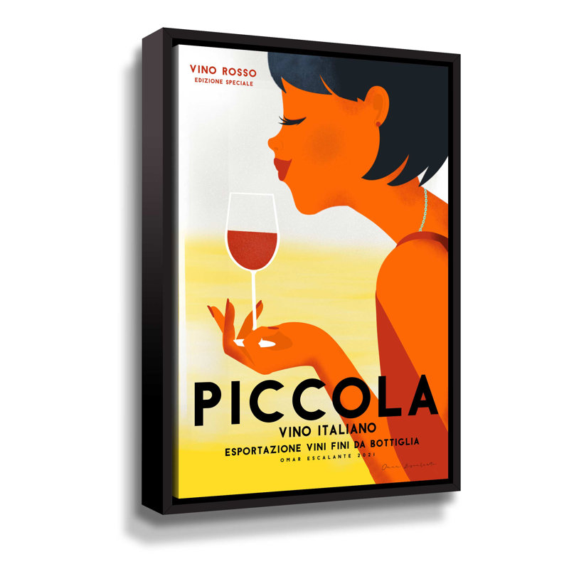 Trinx Vino Rosso II Gallery Wrapped Floater-Framed Canvas | Wayfair