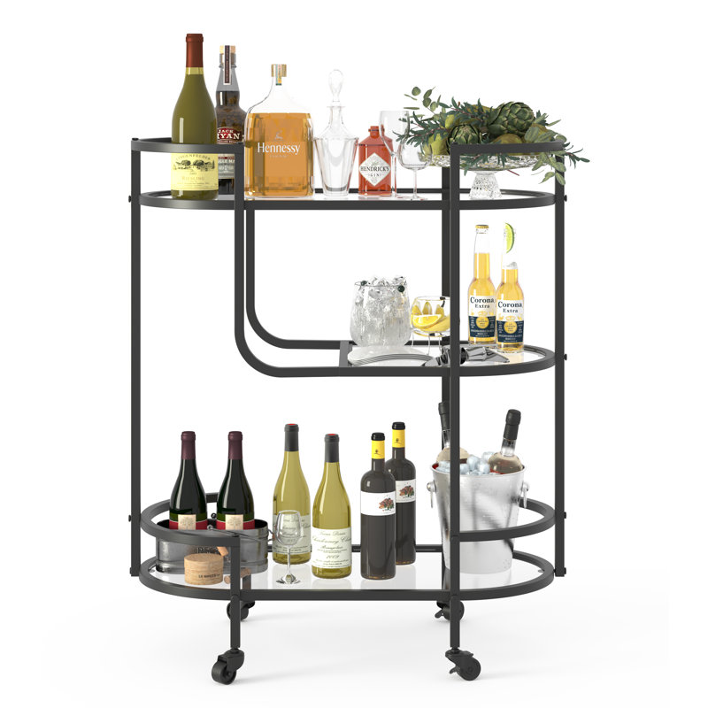 Ebern Designs Travone Metal Bar Cart | Wayfair