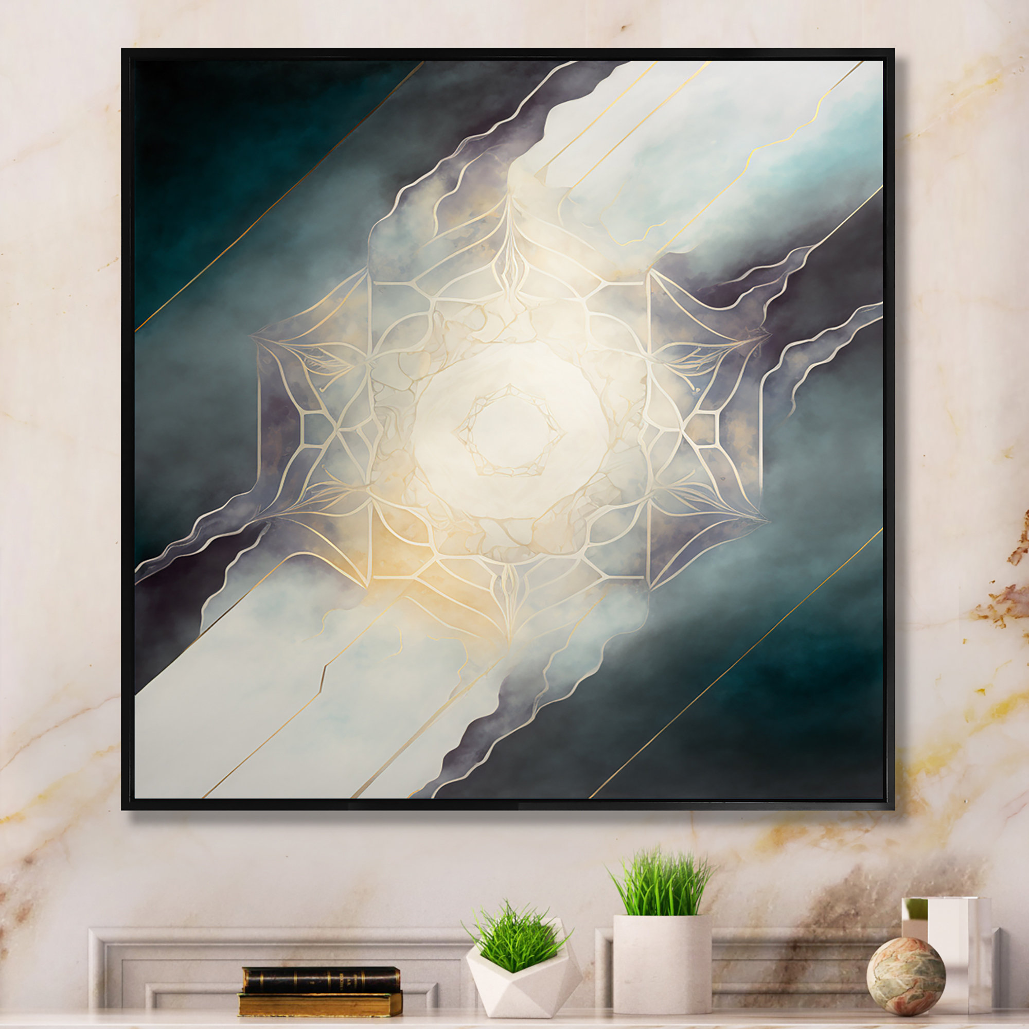 Design Art Ancient Sacred Retro Designs III - Floater Frame Print on ...