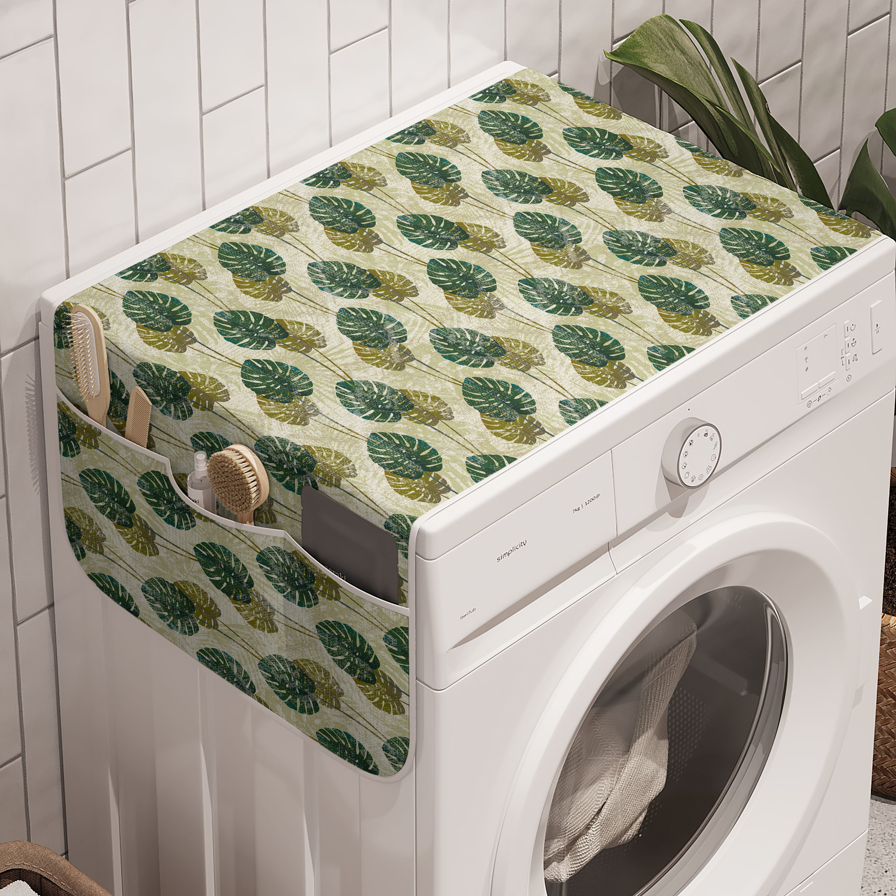 East Urban Home Monstera Leaves Washing Machine Organizer Pack of 2 47 ...