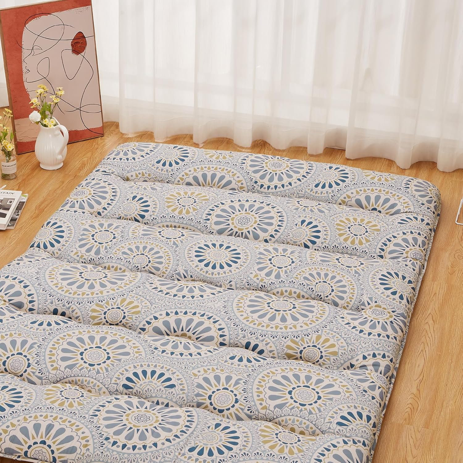 babevy Floral Pattern Japanese Futon Mattress | Wayfair