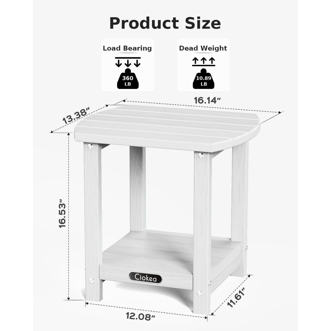 Ophelia & Co. Outdoor Side Table, 2-Tier Sturdy Patio End Table Weather ...