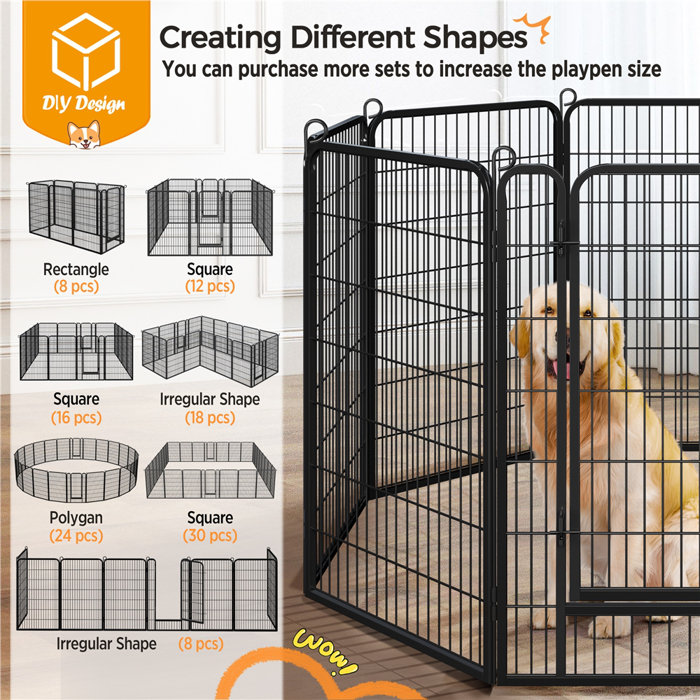 Yaheetech 8 Panel Metal Exercise Pen With Door & Reviews | Wayfair