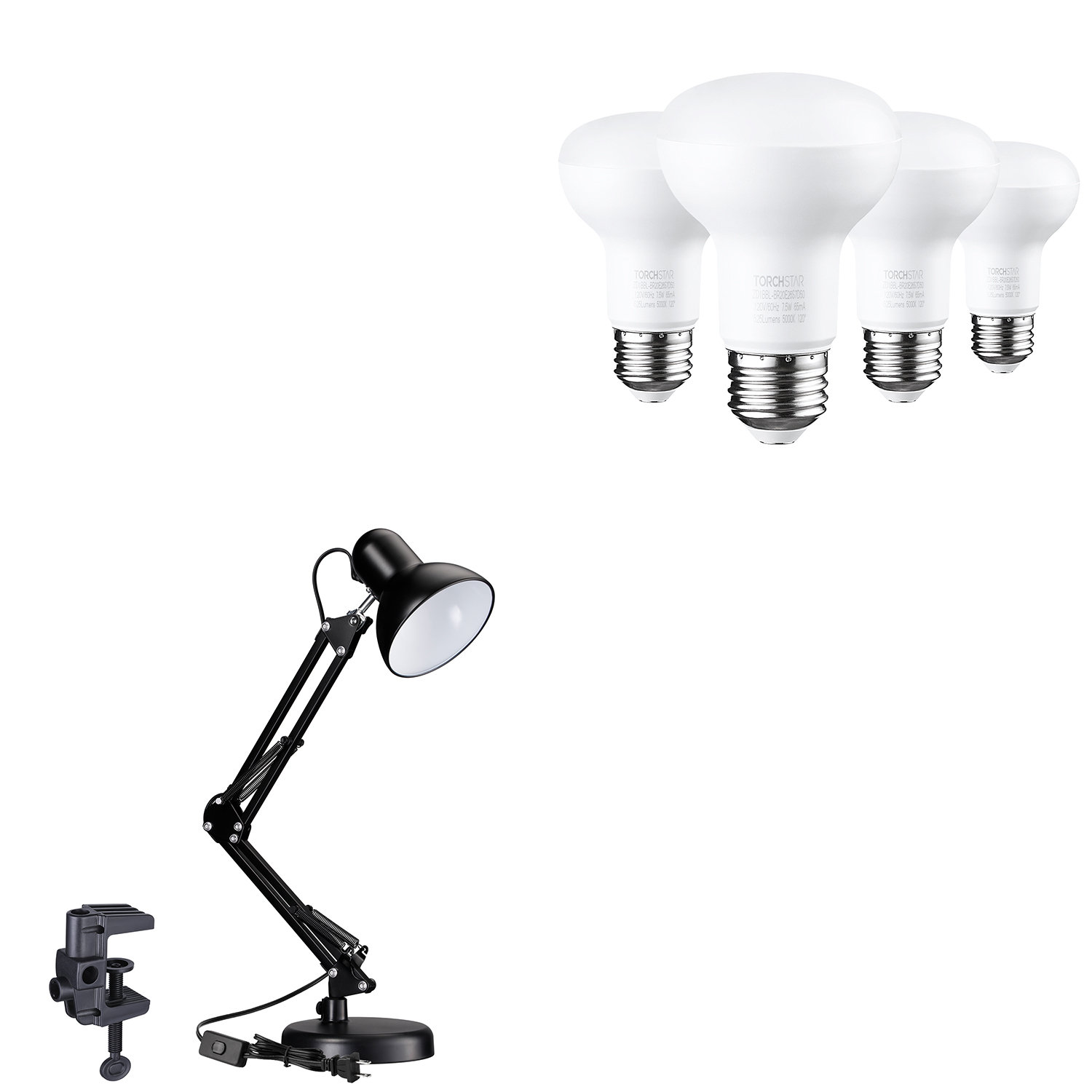 Inbox Zero Swing Arm Desk Lamp Bundle Br20 Led Light Bulb - Wayfair Canada