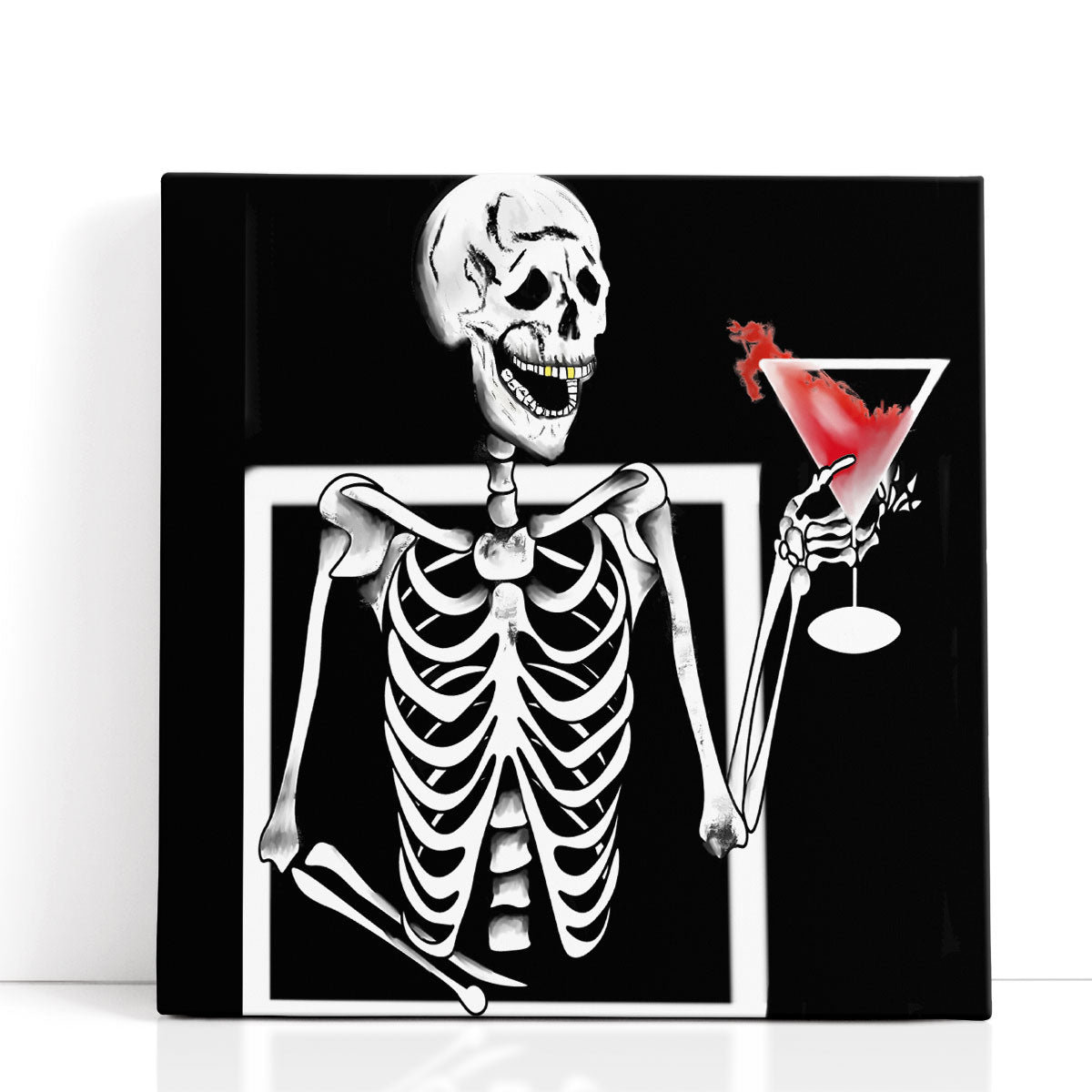 Trinx Funny Skeleton - Canvas Print Wall Art | Wayfair