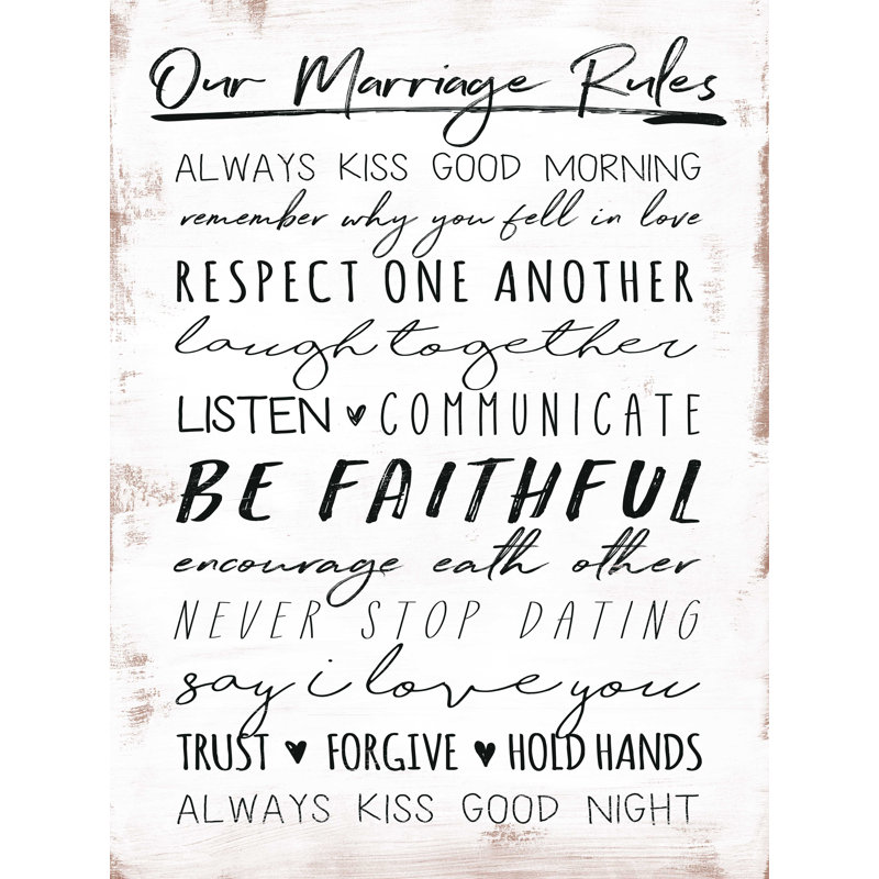 Trinx Our Marriage Rules - Wrapped Canvas Print | Wayfair