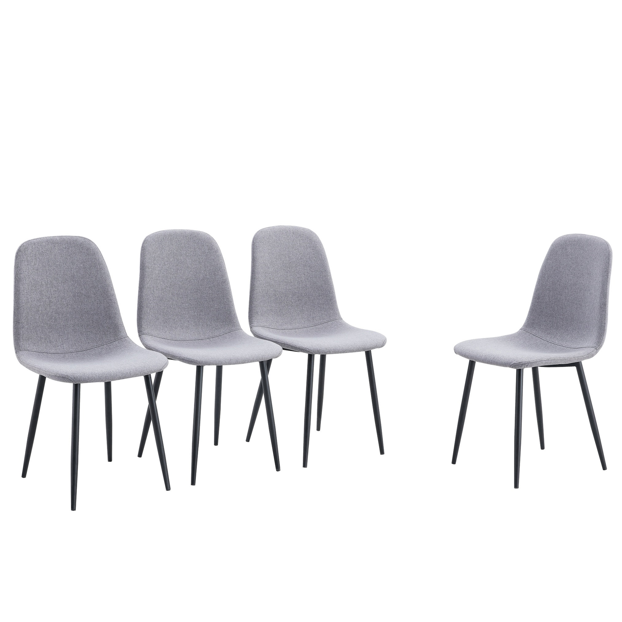 Corrigan Studio® Set Of 4 Fabric-Back And Metal Combined Spoon Chairs ...
