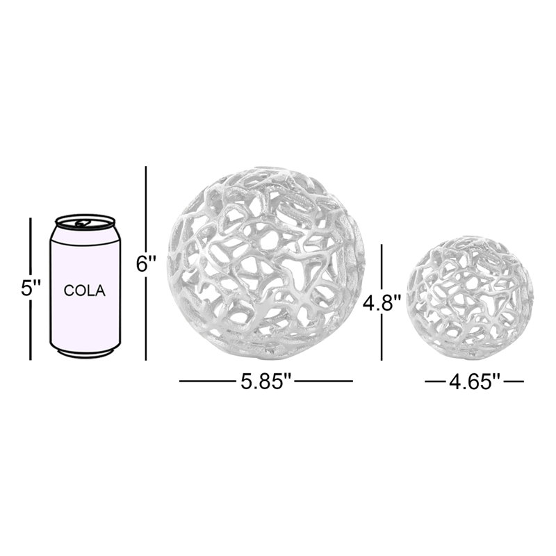 Mercer41 Marqual Aluminum Metal Decorative Orbs & Vase Filler with Open ...