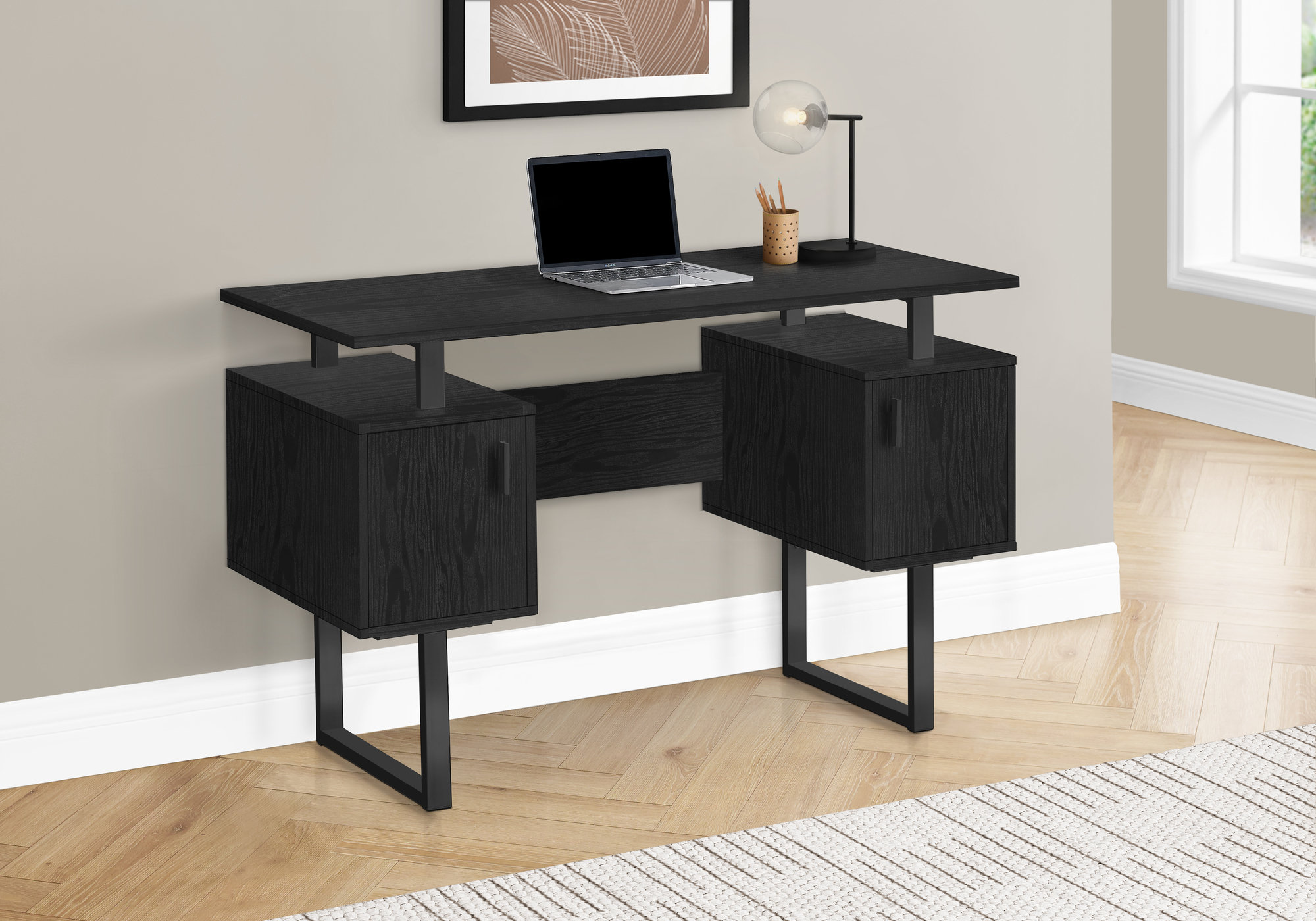 Latitude Run® Computer Desk, Home Office, Laptop, Storage, Work, Metal ...