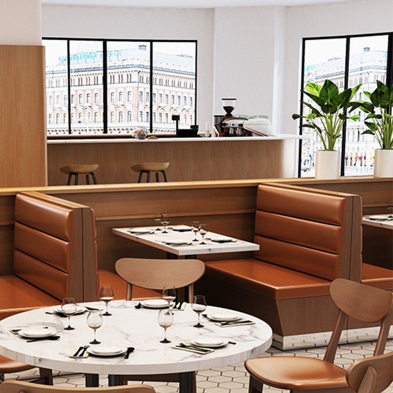 Visual card holder Simple Stylish Cafe Restaurant Benches Faux Leather ...