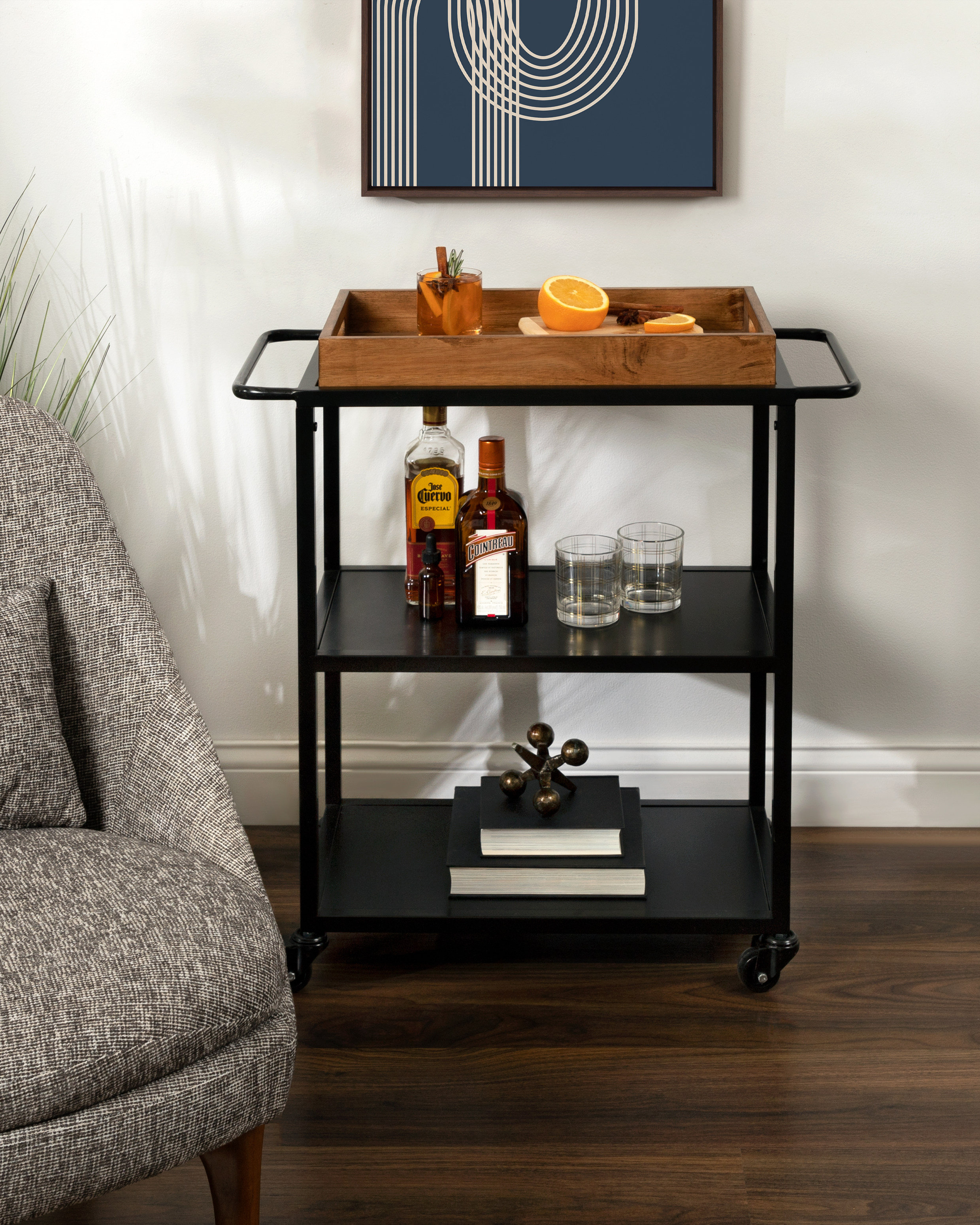 Mercury Row® Creasey Bar Cart & Reviews | Wayfair