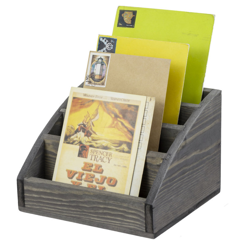 Loon Peak® Ezaiah 4 Slot Wood Mail Desk Organizer | Wayfair