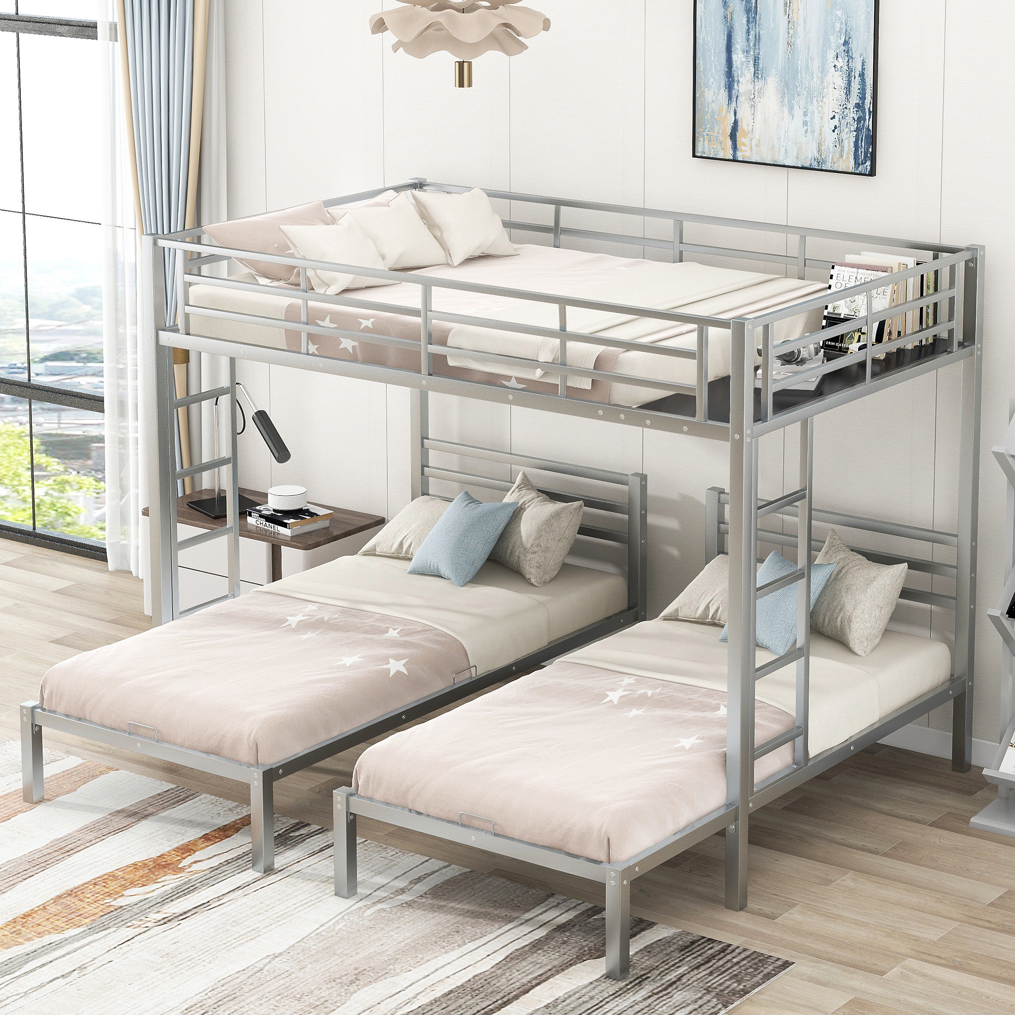 Isabelle & Max™ Bunk Bed With Built-In Shelf | Wayfair