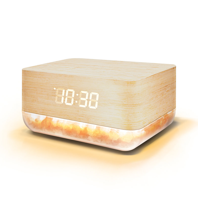 Wrought Studio™ Digital Plastic Electric Alarm Tabletop Clock in Brown ...