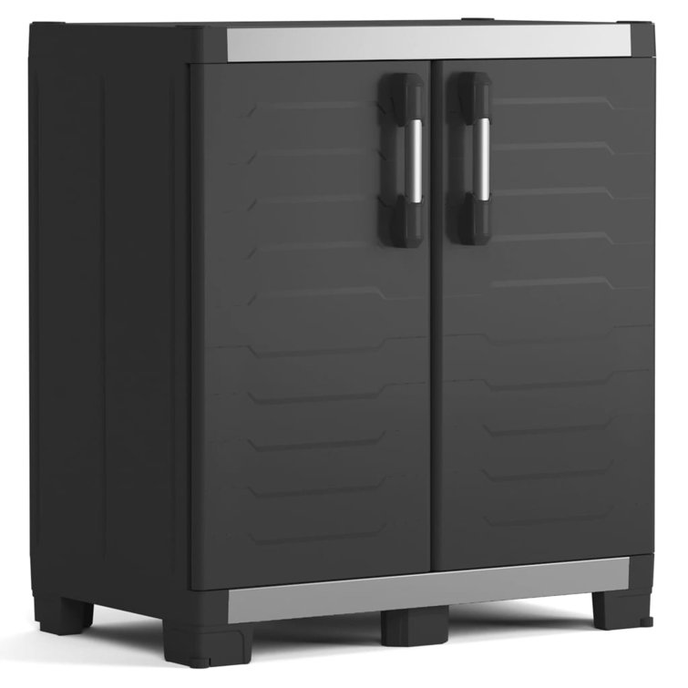 WFX Utility Tadlock Low Storage Cabinet Garage XL Black/Sliver 99cm ...