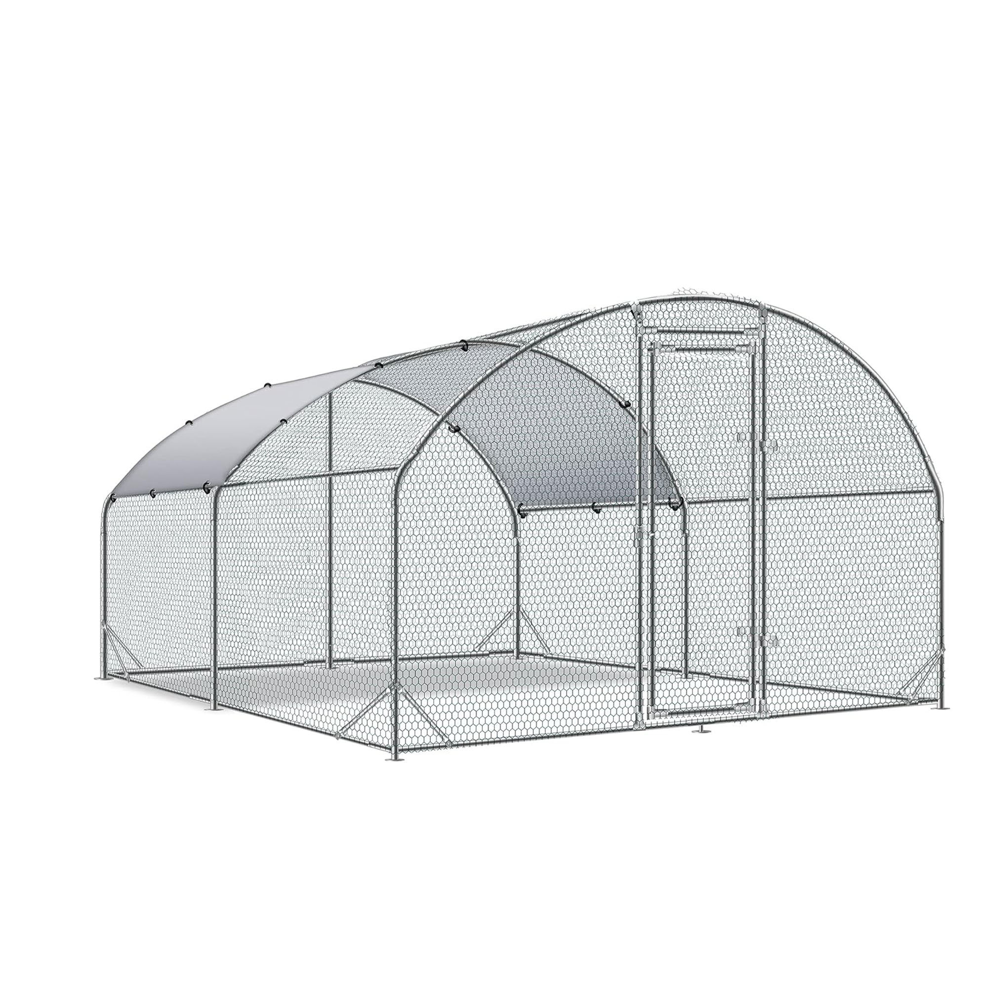 Latitude Run® Large Metal Chicken Coop Upgrade Tri-Supporting Wire Mesh ...