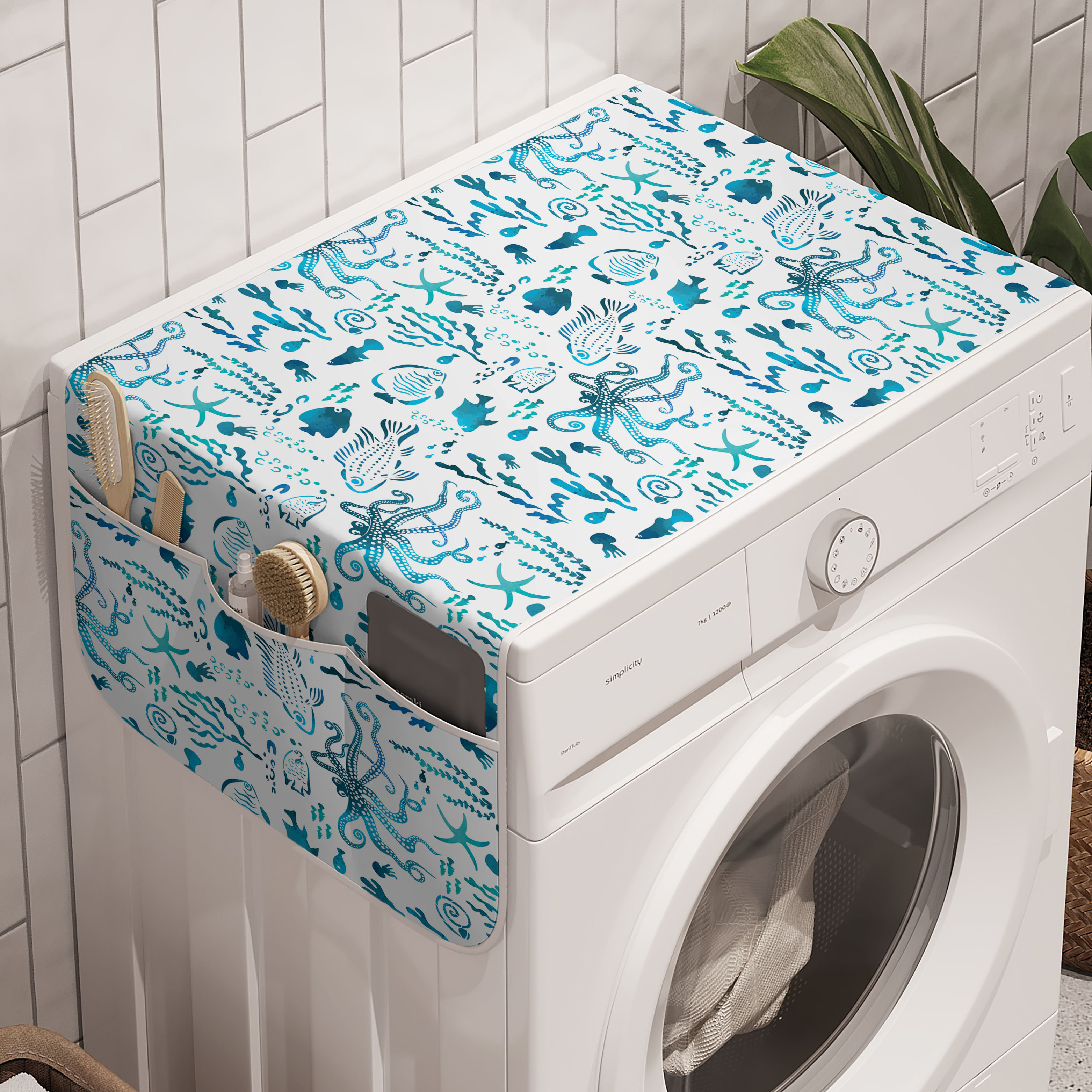 East Urban Home Octopus Washing Machine Organizer Pack of 2 47" x 18.5 ...