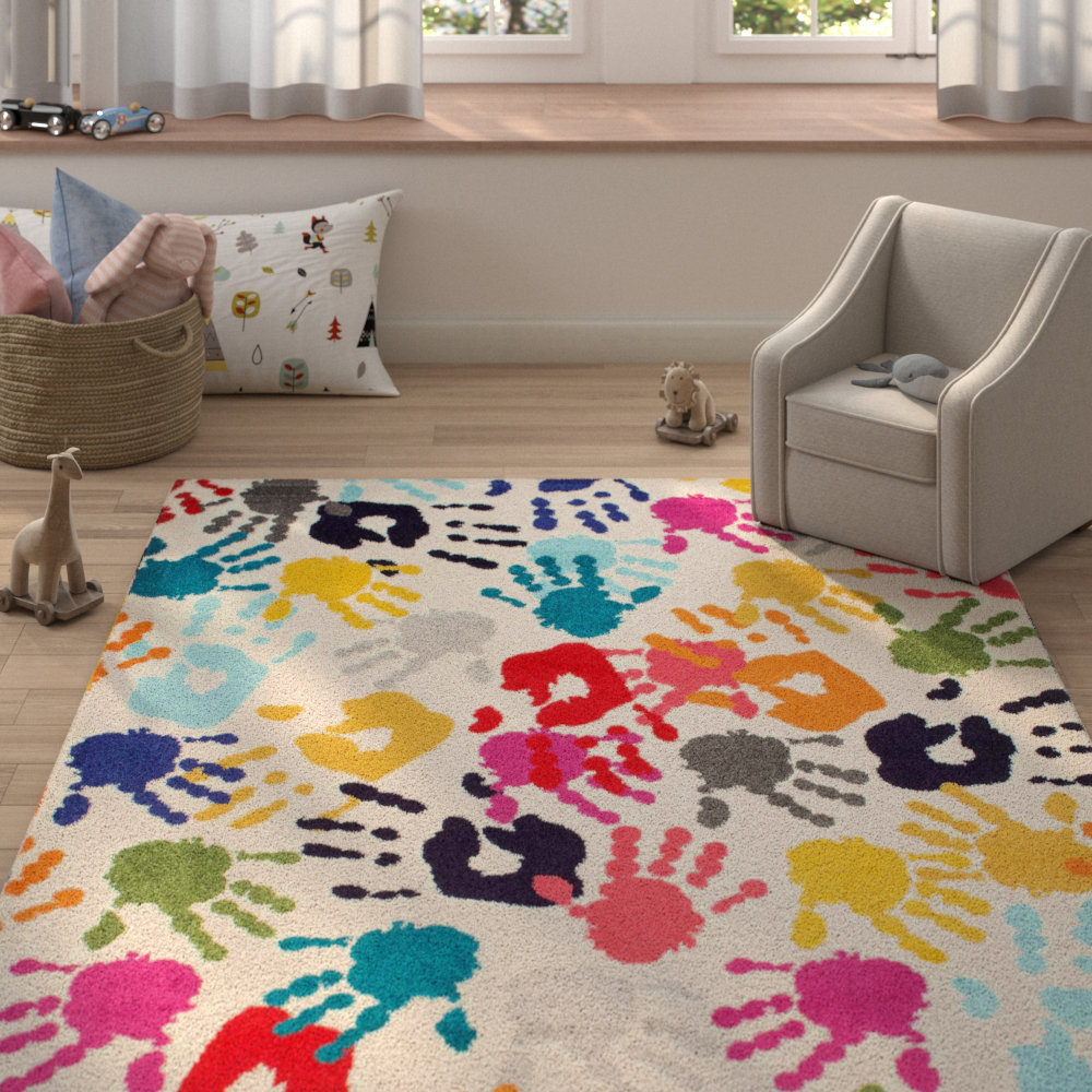Zoomie Kids Devante Graphic Area Rug for Living Room Bedroom Dining ...