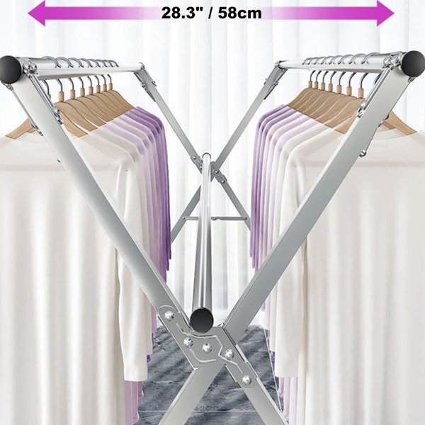 Rebrilliant Adjustable Folding Double Track X-shaped Drying Rack with ...
