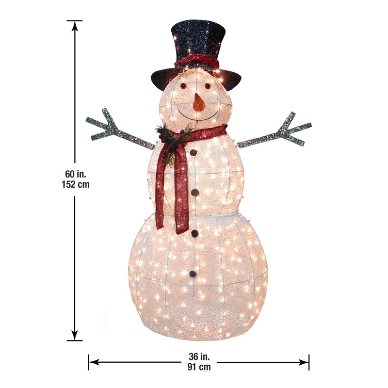 The Holiday Aisle® 60 in. Snowman with LED Lights "& Reviews" | Wayfair