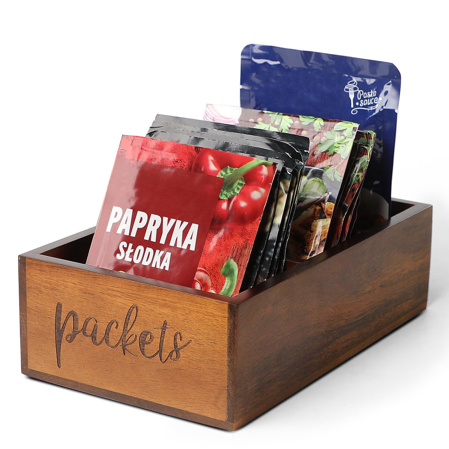 Ophelia & Co. Packet Organizer,Acacia Wood Packet Storage Organizer ...