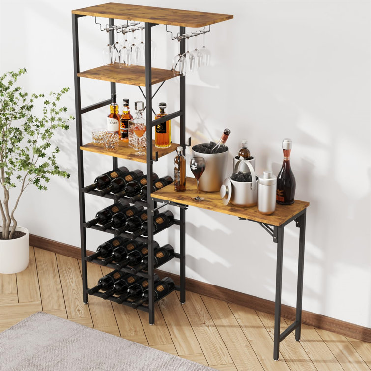 Williston Forge 16-Bottle Wine Rack With Folding Table | Wayfair.co.uk