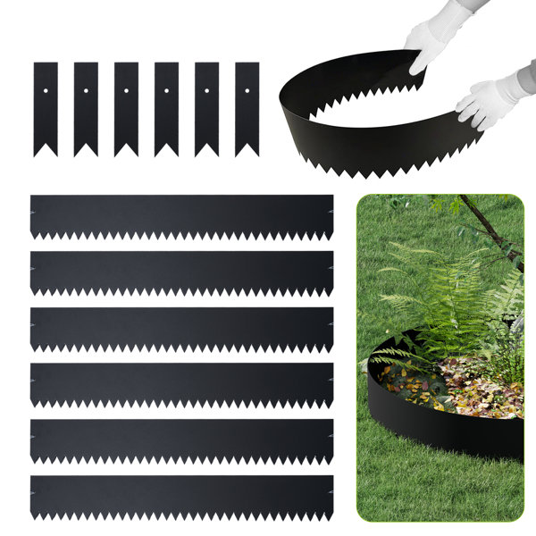 TECSPACE Steel Landscape Edging, 6-Pack Steel Garden Edging Borders, 40 ...