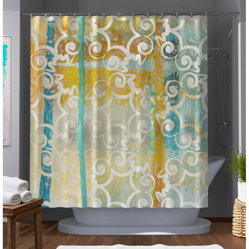 East Urban Home Jarilyn Abstract Shower Curtain | Wayfair