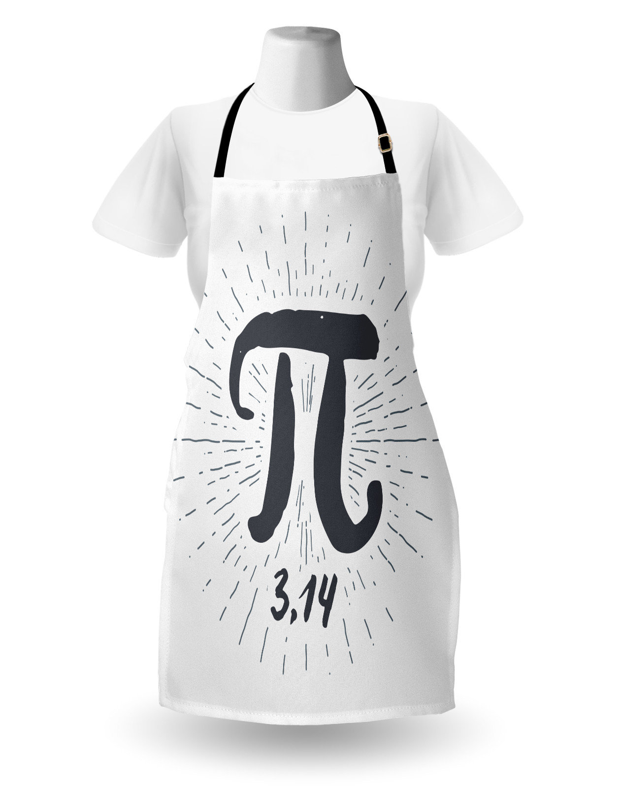 East Urban Home Pi Apron Unisex Grunge Design Number Lines Adult Size ...
