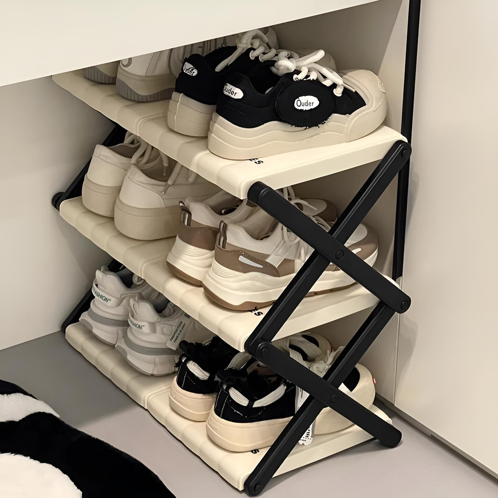 Rebrilliant Simple Foldable Shoe Rack, Multi-Layer Storage Shoe Rack ...