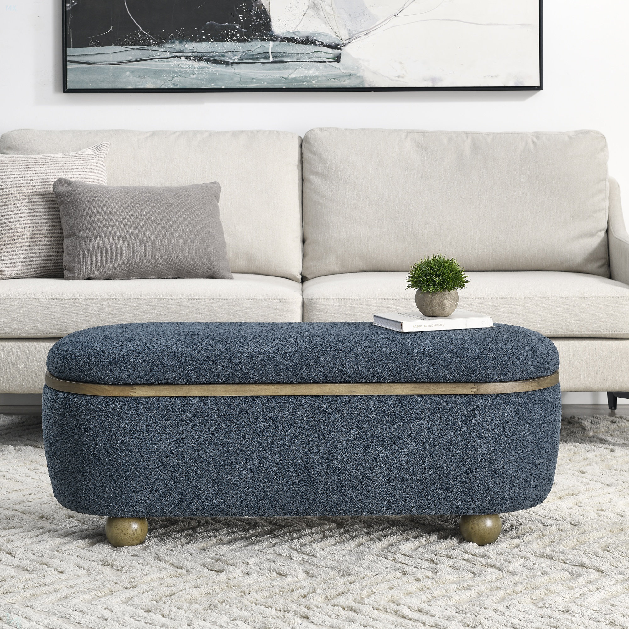 Latitude Run® Storage Ottoman Bench, Upholstered End Of Bed Ottoman ...
