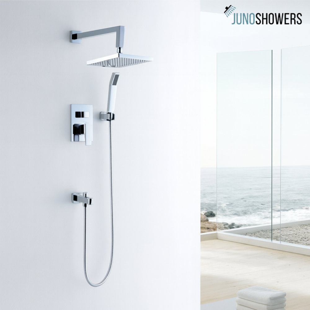 Juno Showers Juno 10" Royal Wall Mount Brass Chrome Plated Waterfall ...