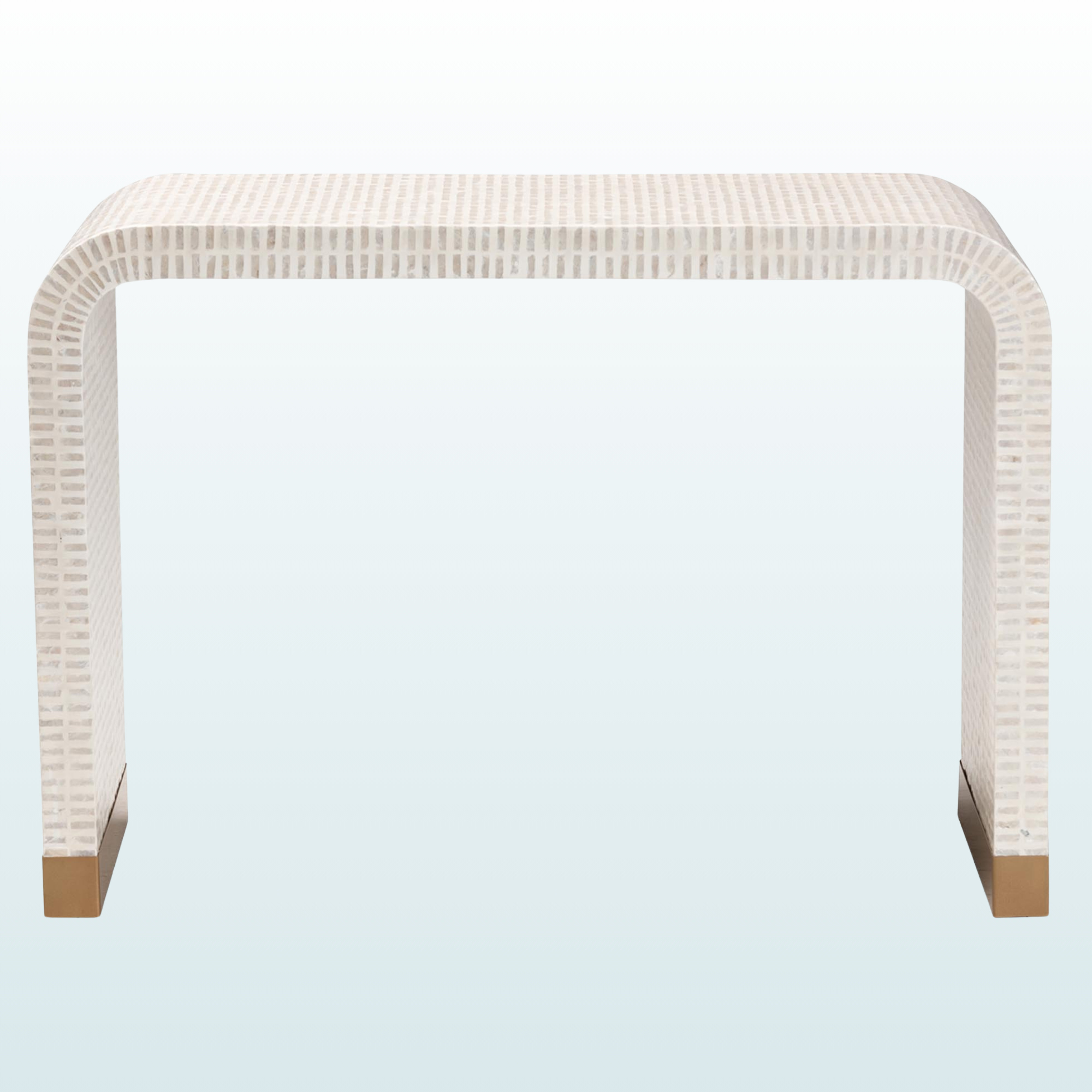 Ebern Designs Perz Mother of Pearl Capiz Shell Console Table in Coastal ...