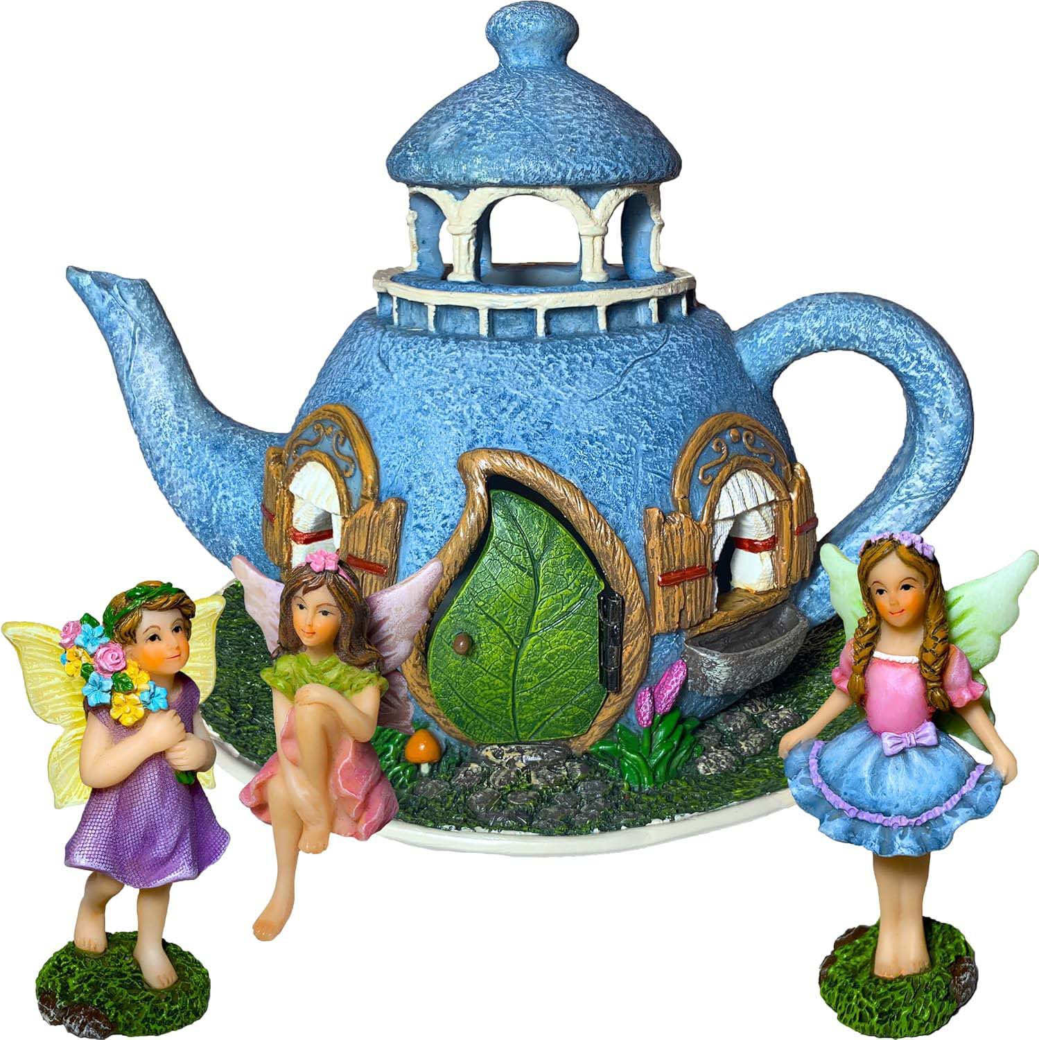 Trinx Fairy Garden Miniature Teapot House Kit - Figurines And ...