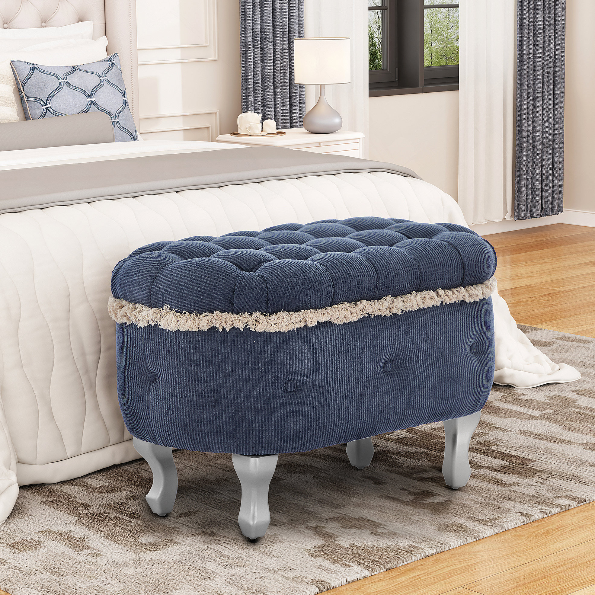 Latitude Run® 29.5'' Storage Benches, End Of Bed Bench With Button ...