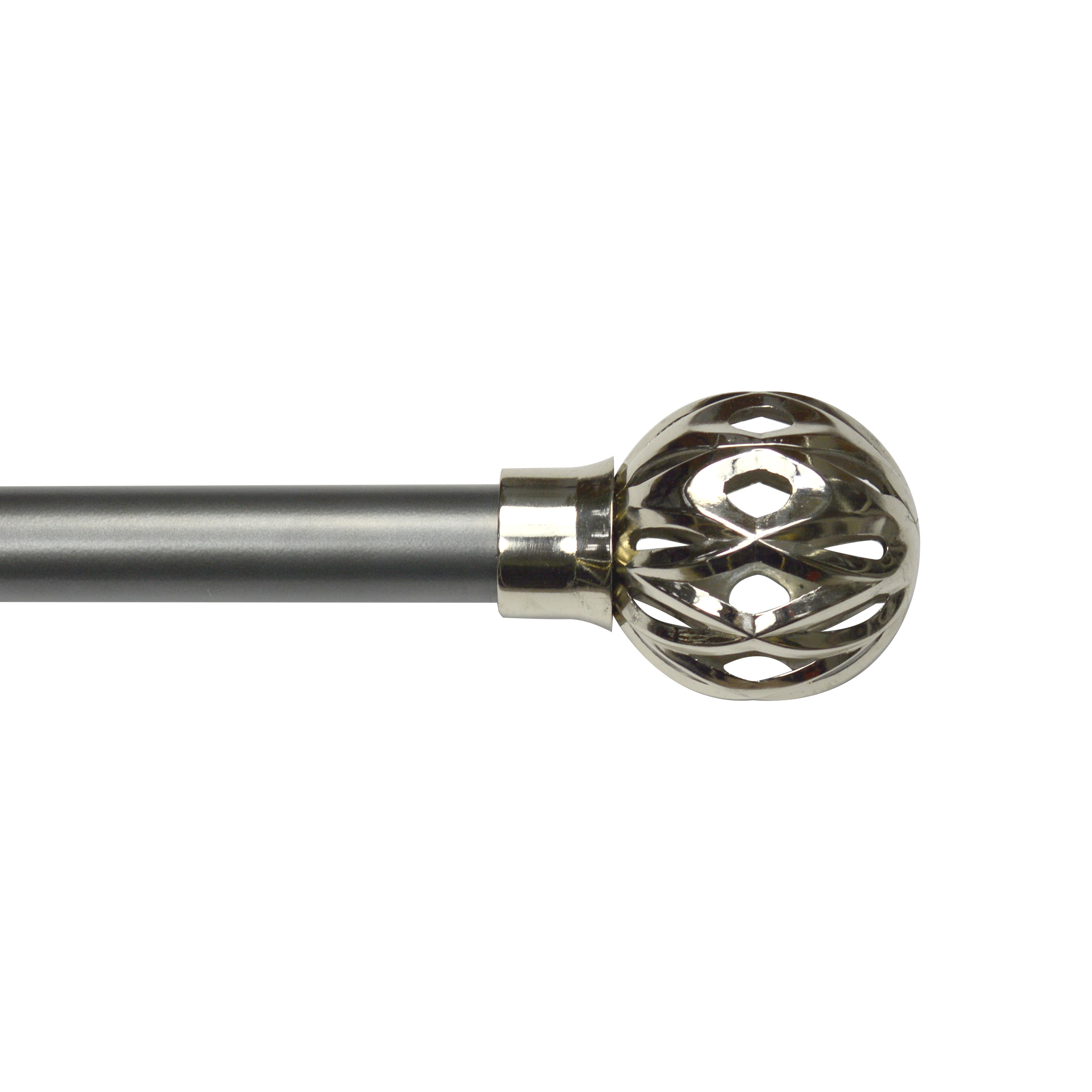 Red Barrel Studio® Slate/Chrome Adjustable 1" Single Curtain Rod | Wayfair