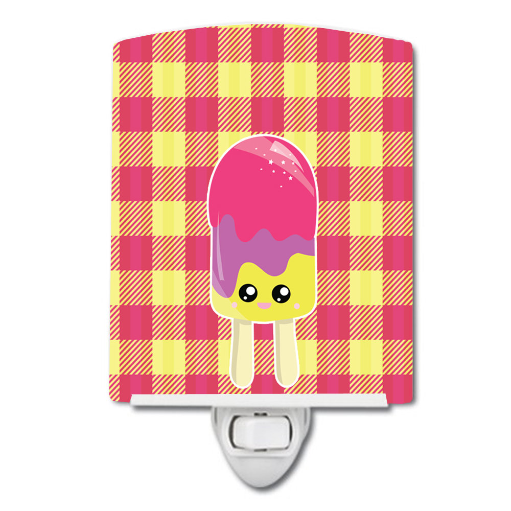 Caroline's Treasures Ice Pop Popsicle Face Gingham Ceramic Night Light ...