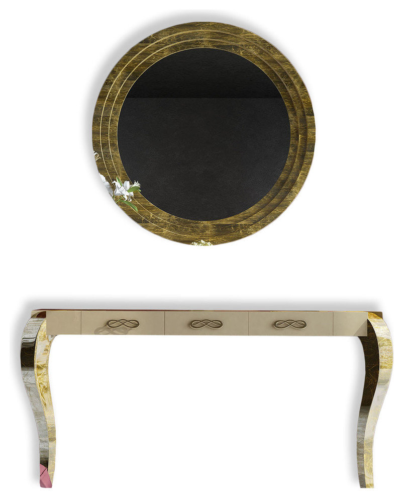 Hispania Home Saphire Console Table and Mirror Set | Wayfair
